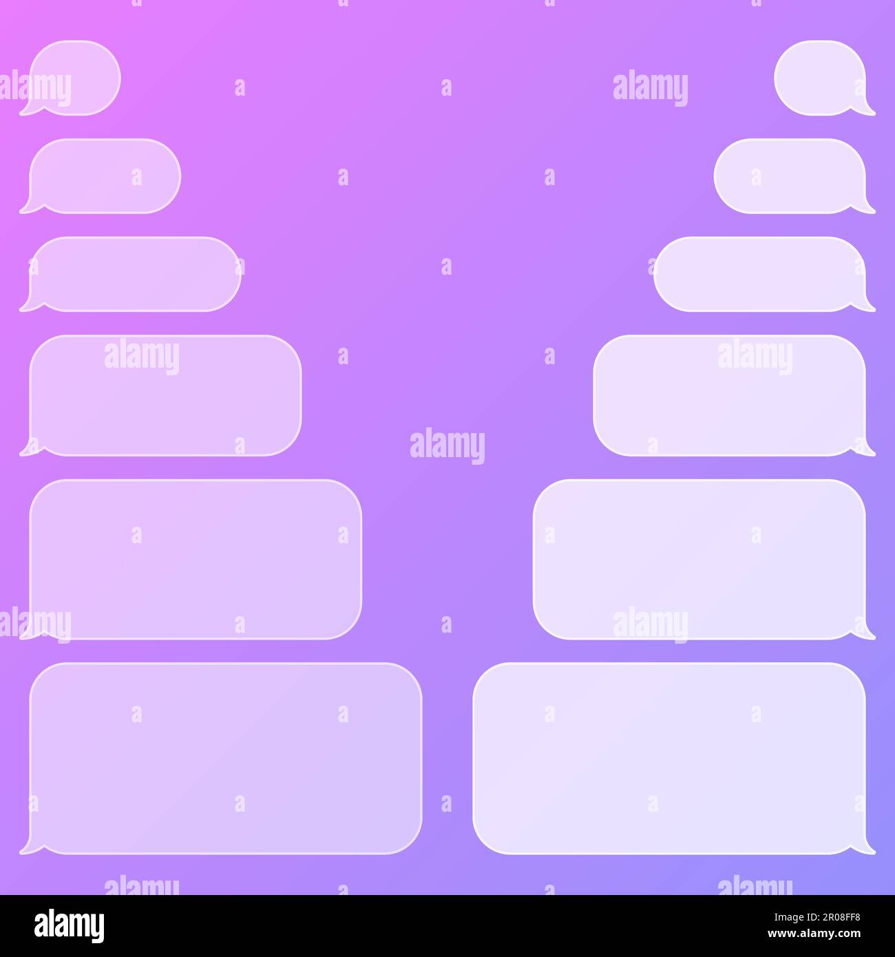 Blank transparent various message bubbles on colorful background. Chat ...