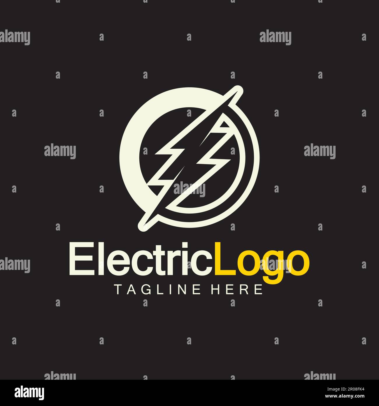Electric logo design template,isolated on black background Stock Vector ...