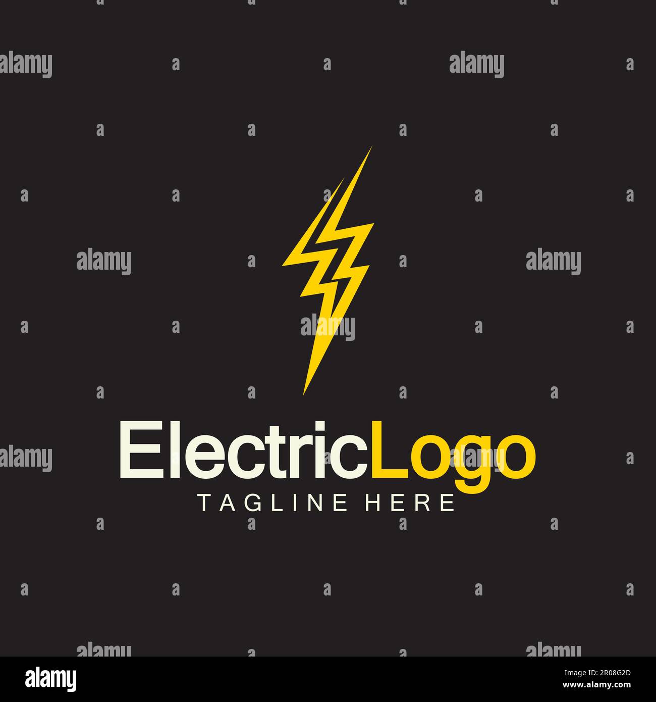 Electric logo design template, isolated on black background Stock ...