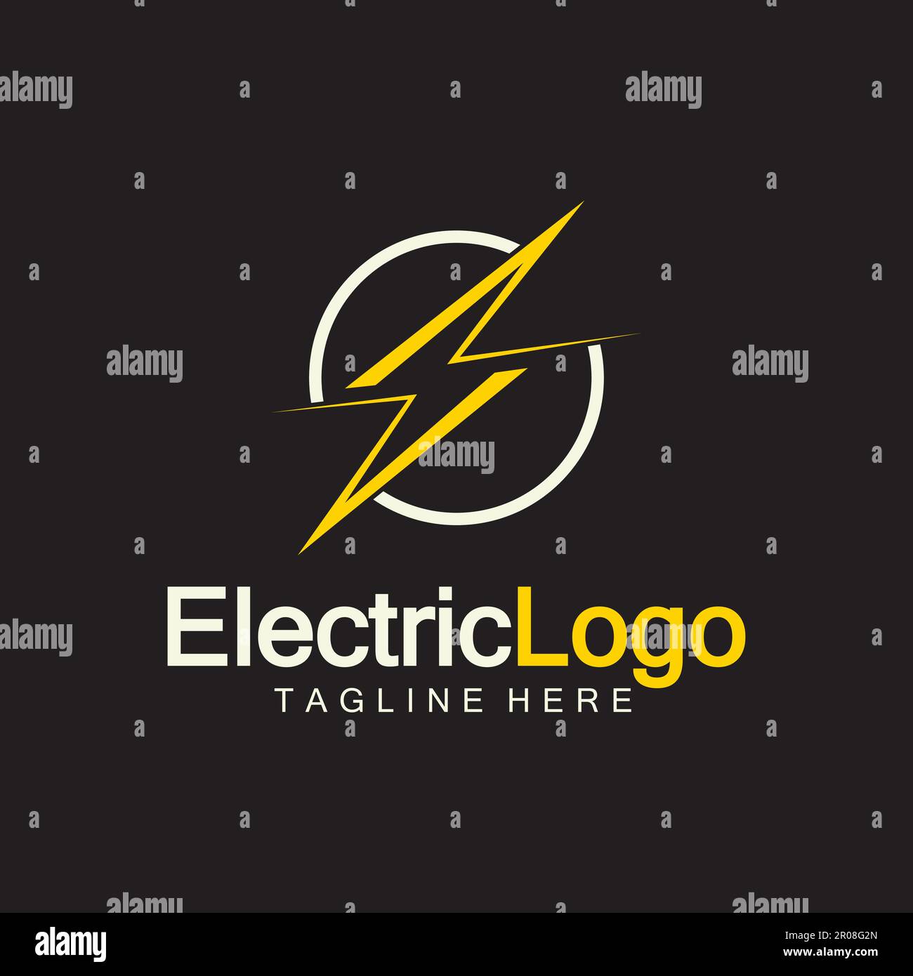 Electric logo design template,isolated on black background Stock Vector ...