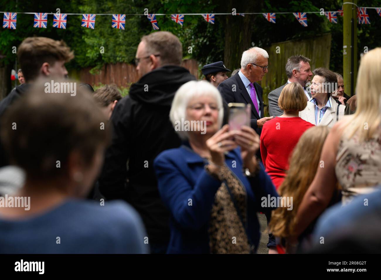 The Princess Royal (back right) attends a Coronation Big Lunch in ...