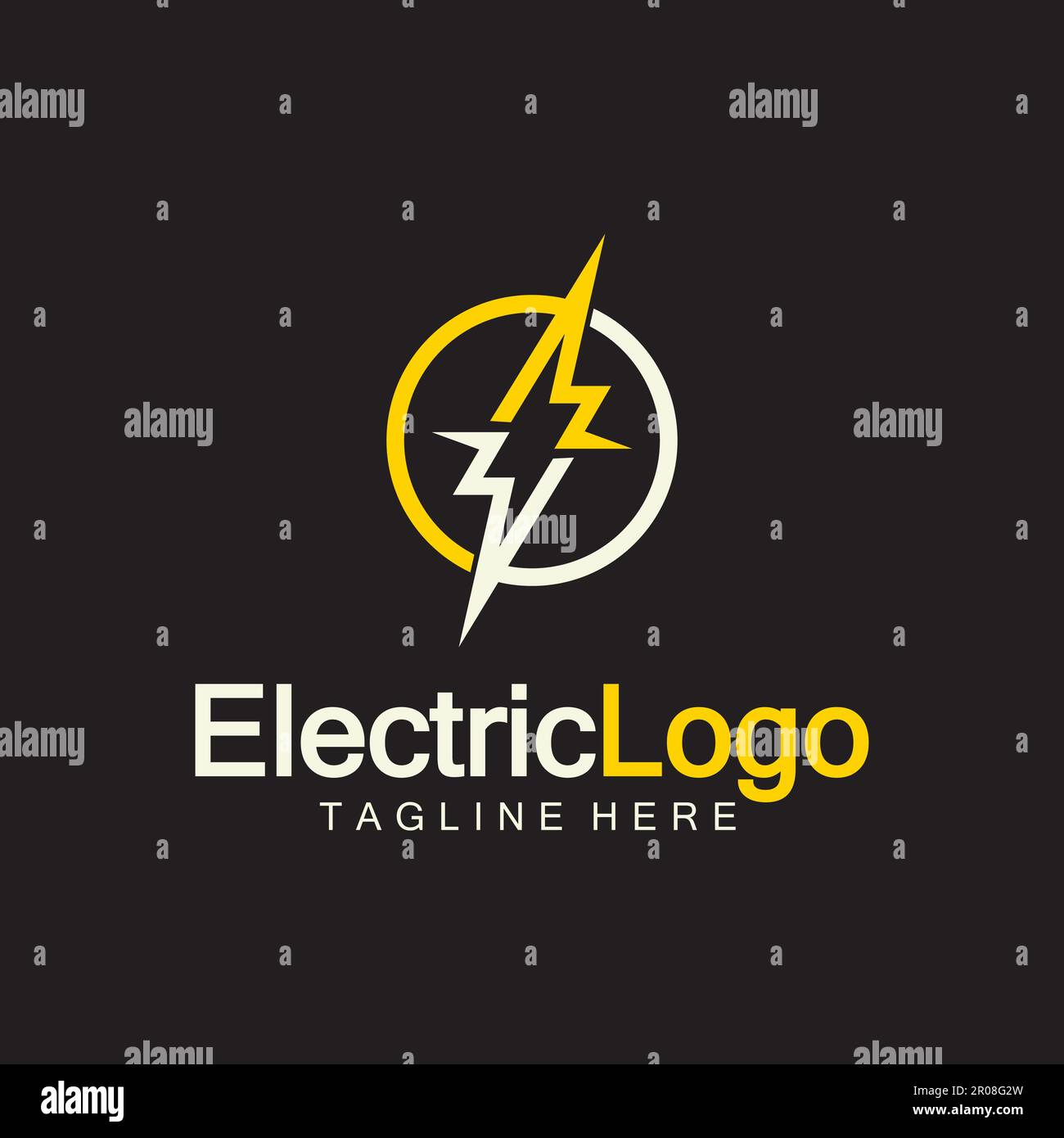 Electric logo design template,isolated on black background Stock Vector ...