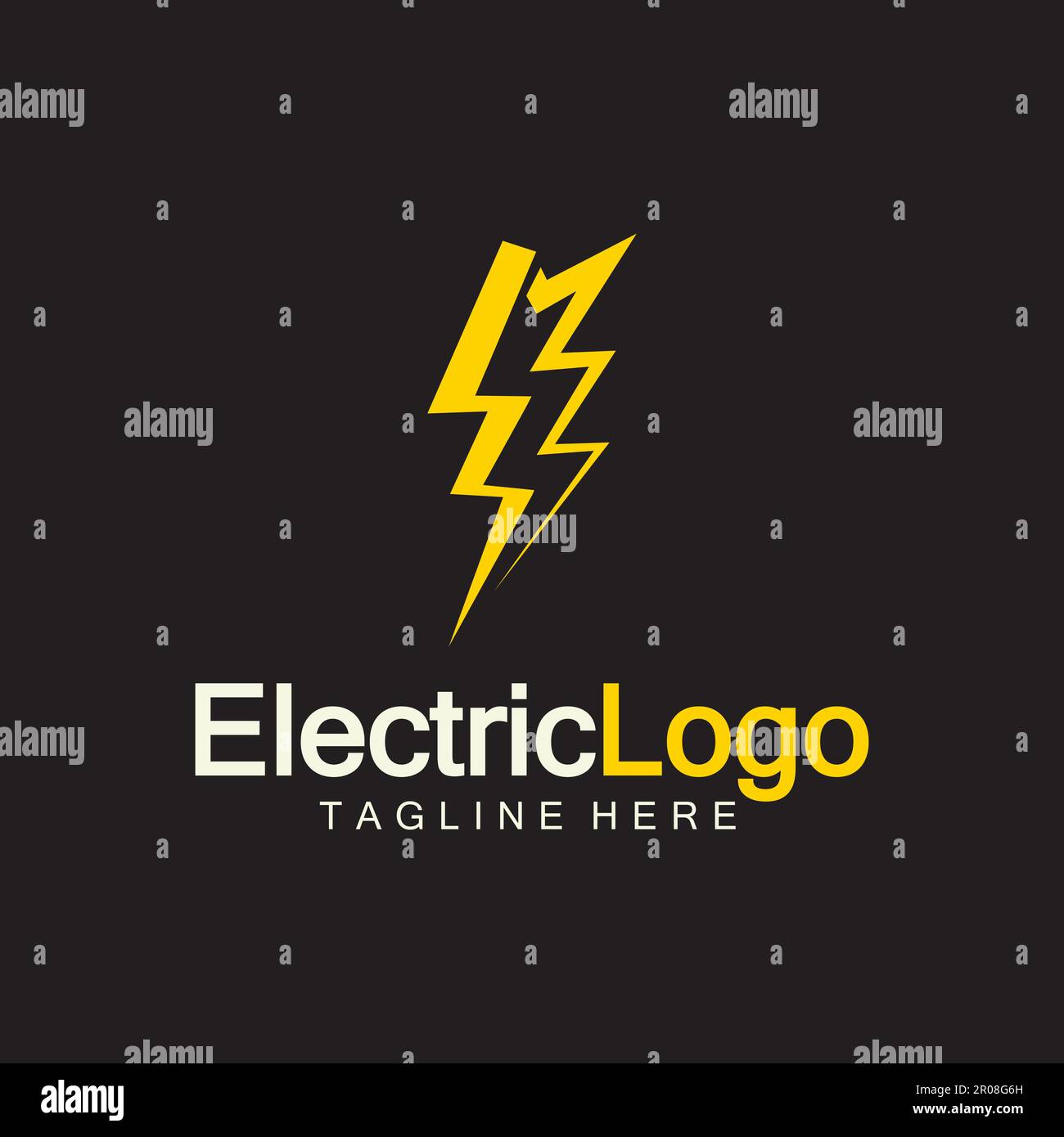Electric logo design template, isolated on black background Stock ...