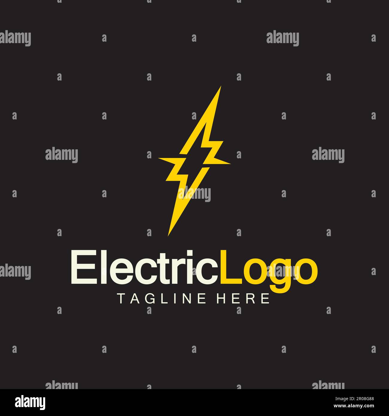 Electric logo design template,isolated on black background Stock Vector ...