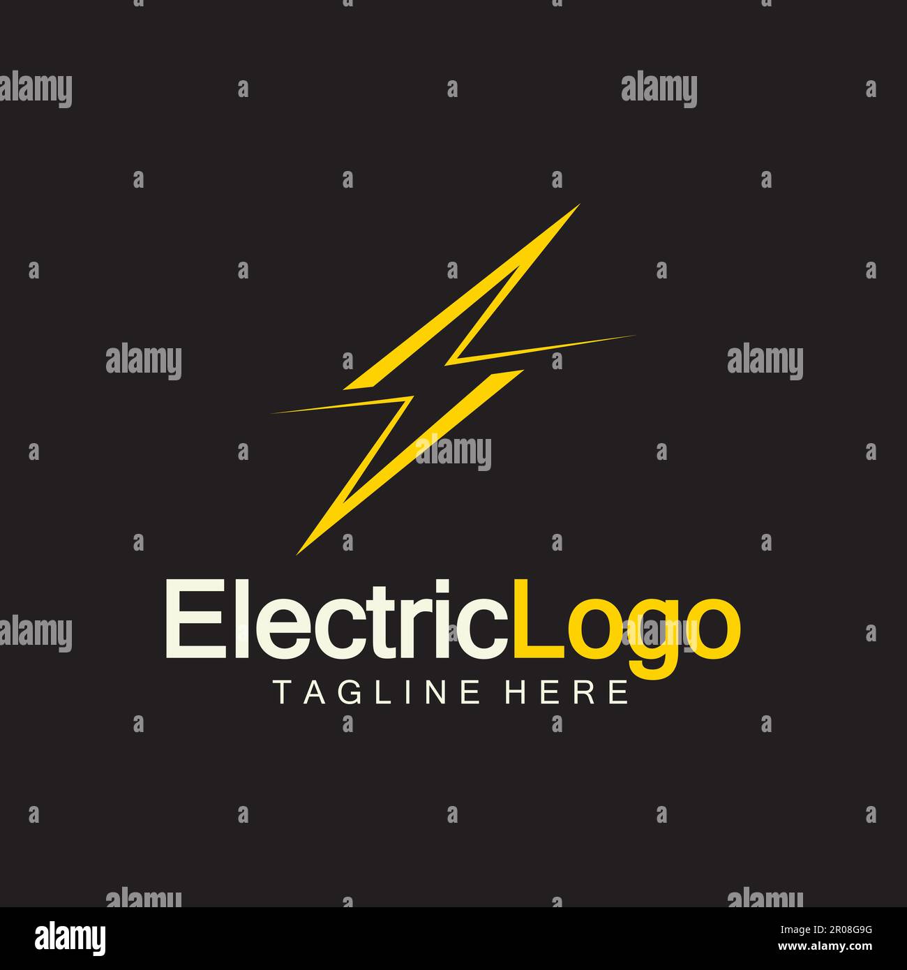 Electric logo design template,isolated on black background Stock Vector Image & Art - Alamy