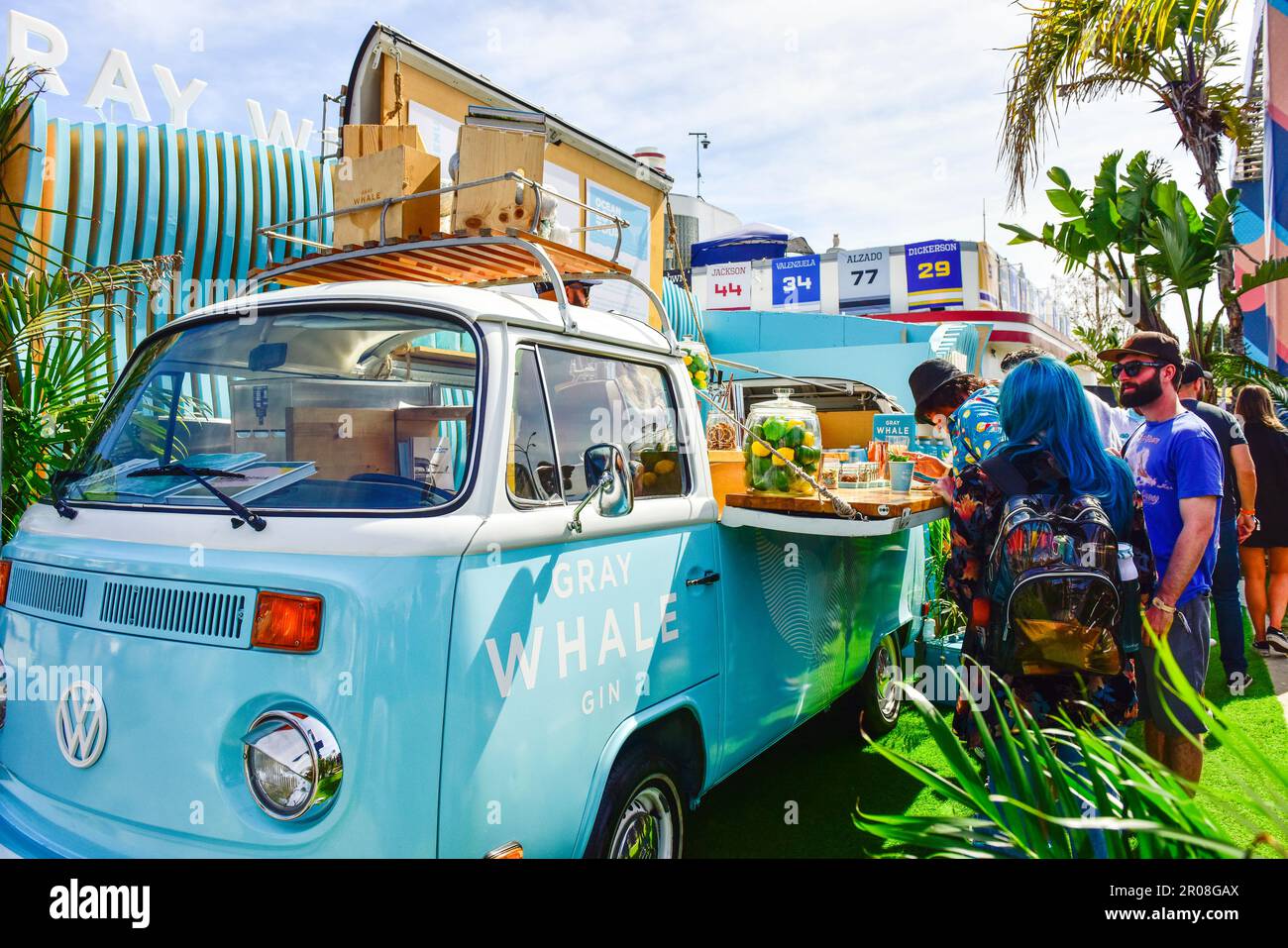 Redondo Beach, California, May 6, 2023 - Gray Whale vendor at BeachLife ...