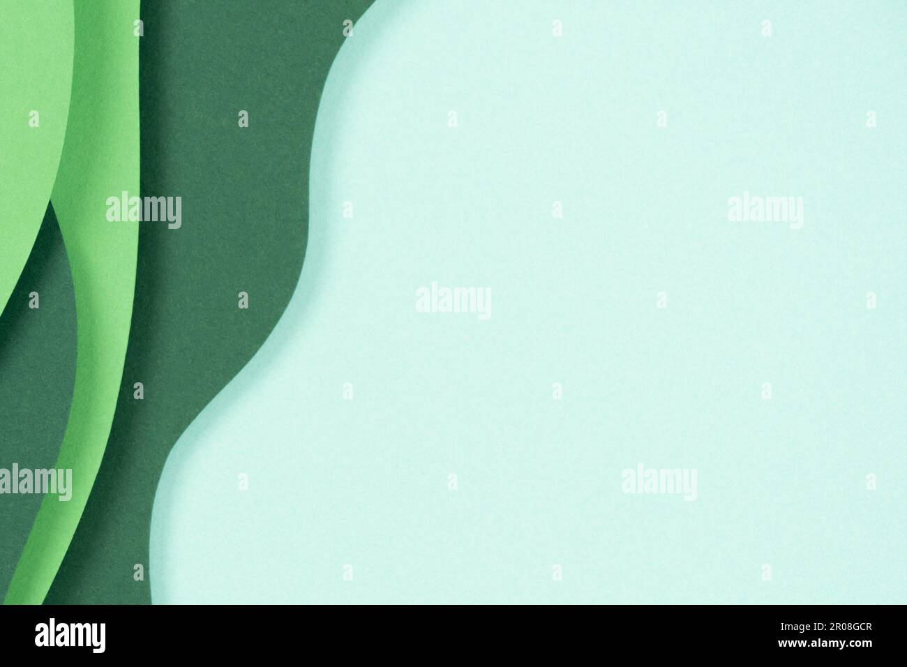 Abstract green color paper texture background. Minimal paper cut style ...