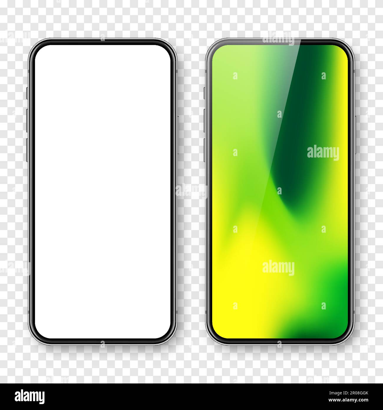 Smartphone with blank touch screen and abstract colorful background ...