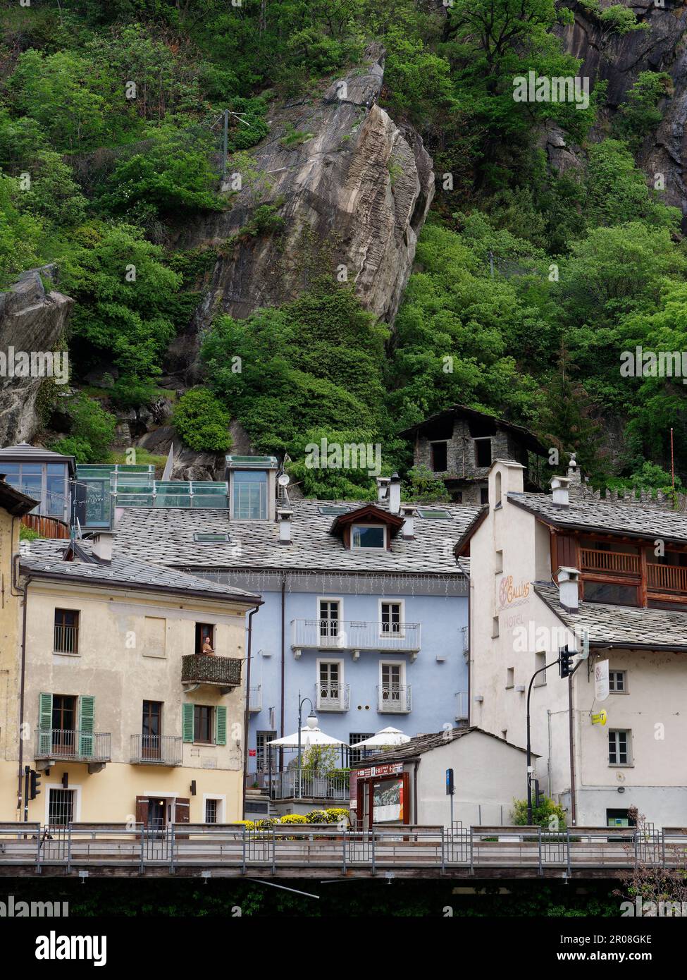 Town of Bard below a cliff face, Aosta Valley, NW Italy Stock Photo - Alamy