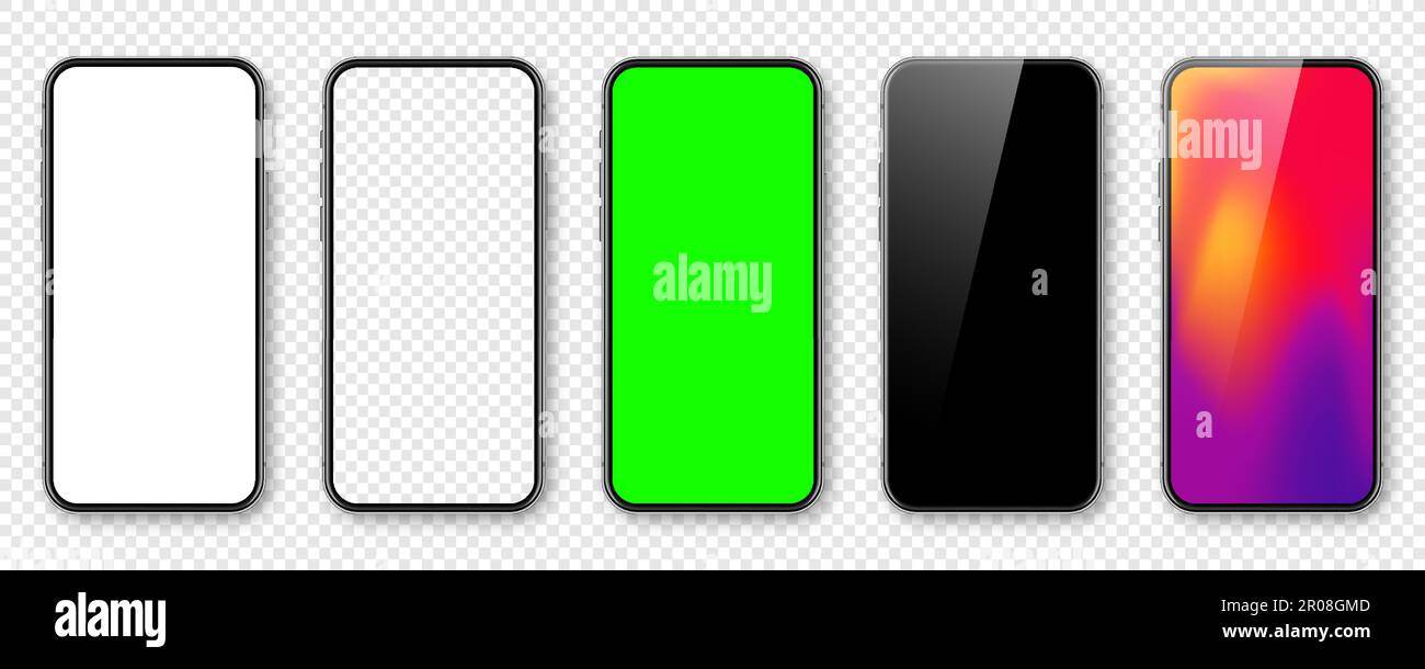 Smartphone with blank touch screen and abstract colorful wallpaper ...