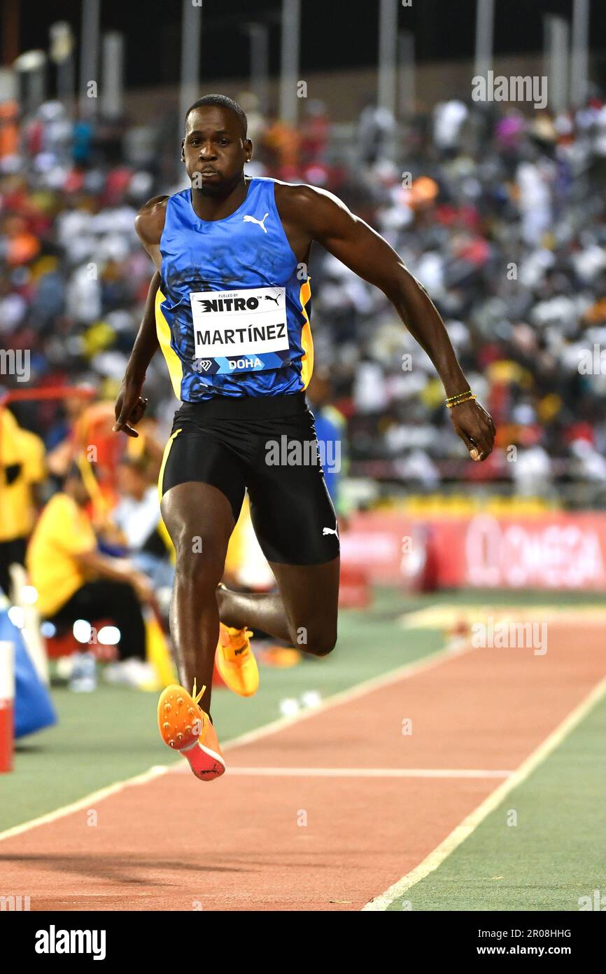 Doha, Qatar, 5 May 2023. Lazaro Martinez of Cuba competes in Triple ...