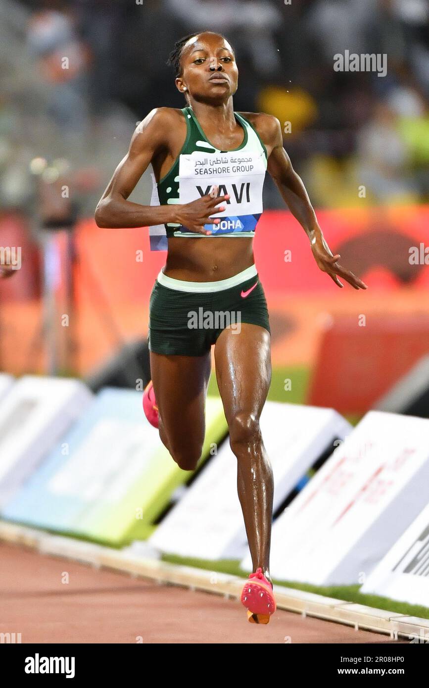 Doha, Qatar, 5 May 2023. Mutile Winfred Yavi of Bahrain competes in ...