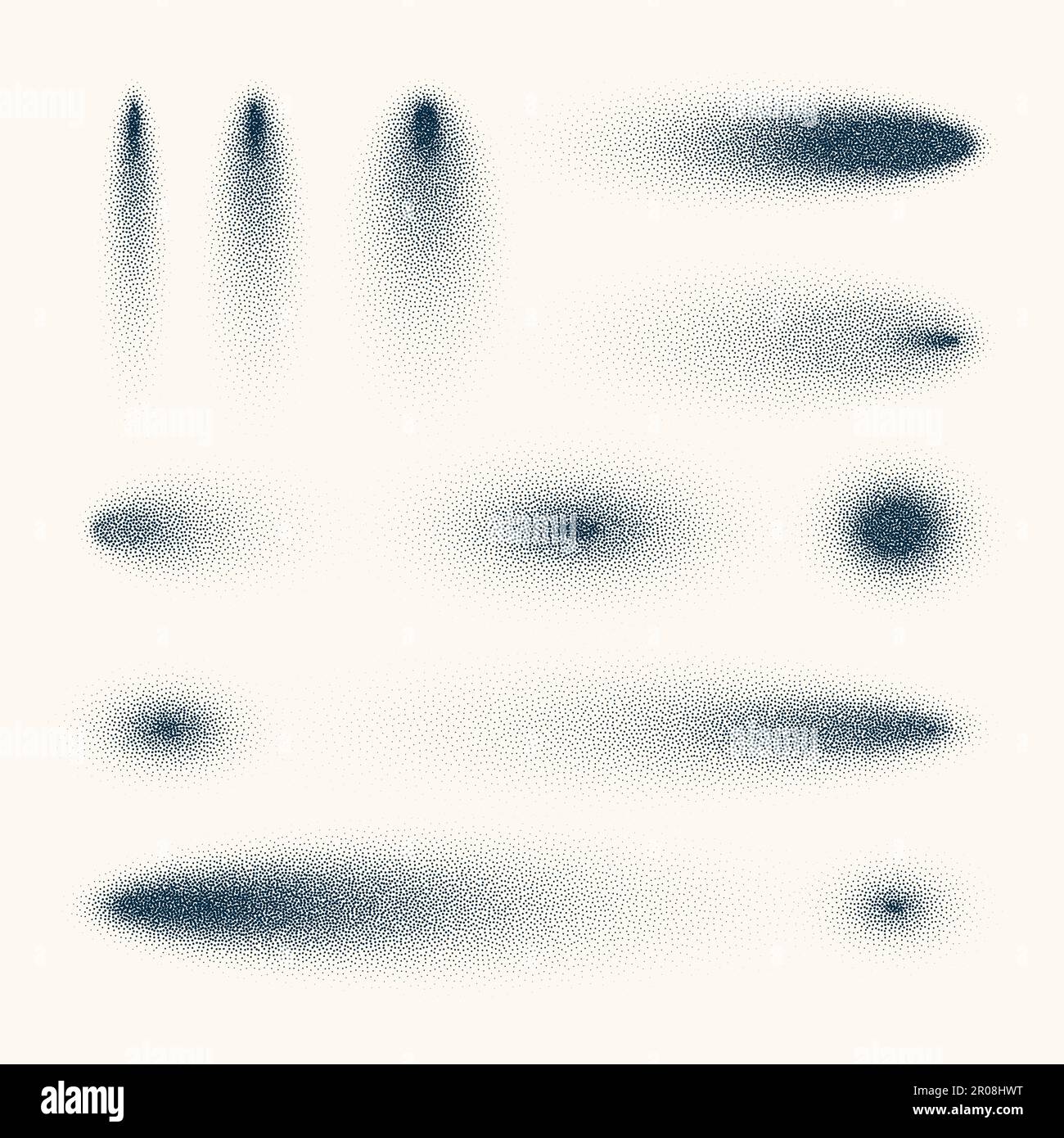 Stipple shadows set, vintage dotted design elements. Fading gradient ...