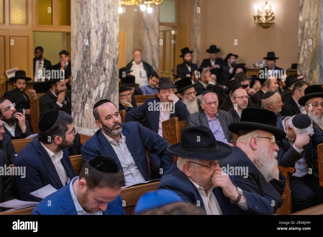 Antwerp, Belgium. 07th May, 2023. Orthodox Jews are seen during the ...