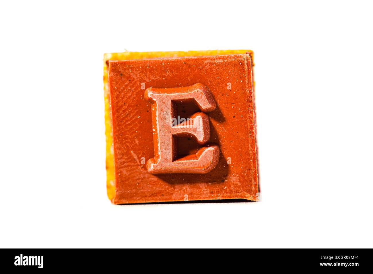 Letter E. Rubber stamp with wooden handle. Entire alphabet available ...