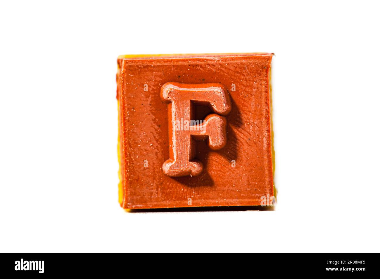 Letter F. Rubber stamp with wooden handle. Entire alphabet available ...