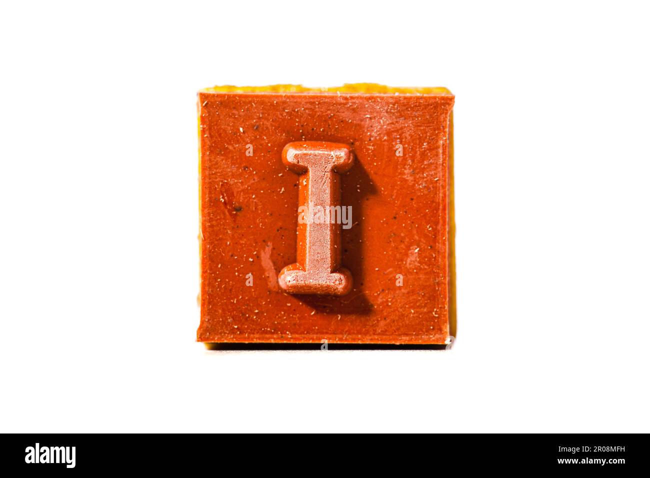 Letter I. Rubber stamp with wooden handle. Entire alphabet available ...