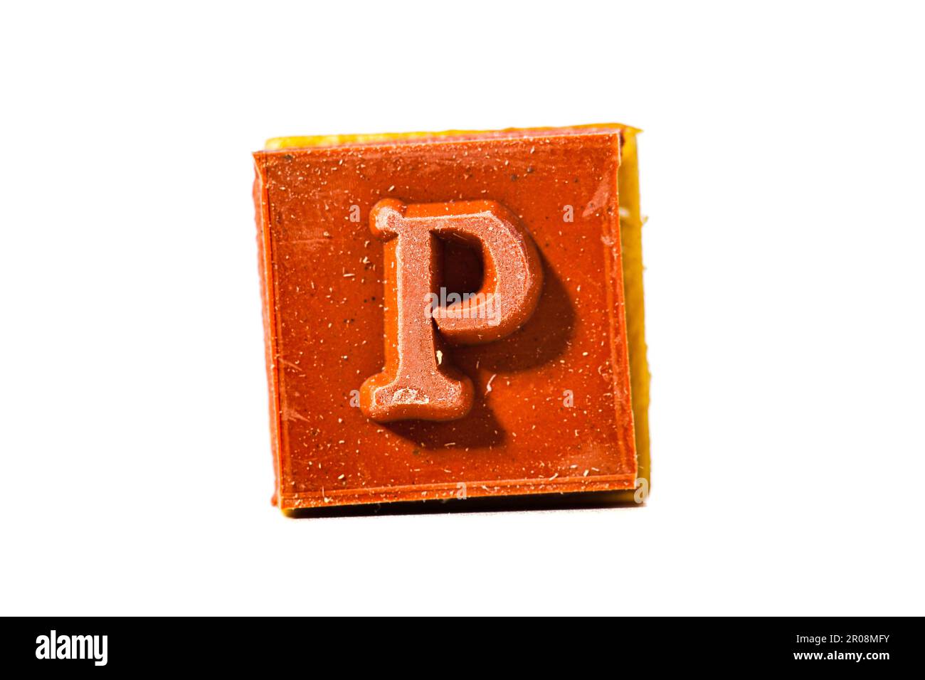 Letter P. Rubber stamp with wooden handle. Entire alphabet available ...