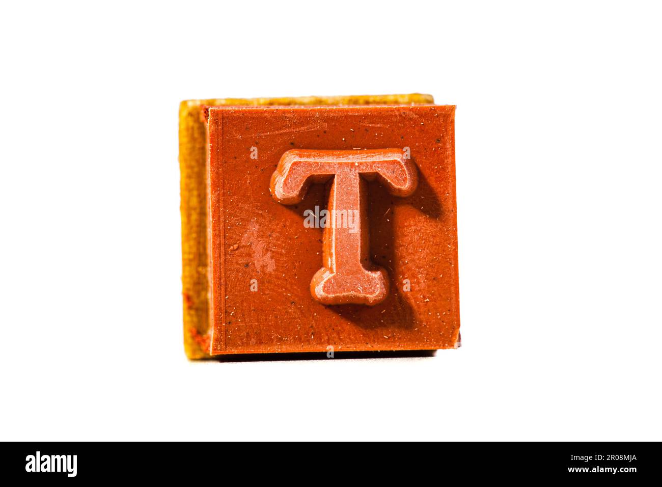 Letter T. Rubber stamp with wooden handle. Entire alphabet available ...