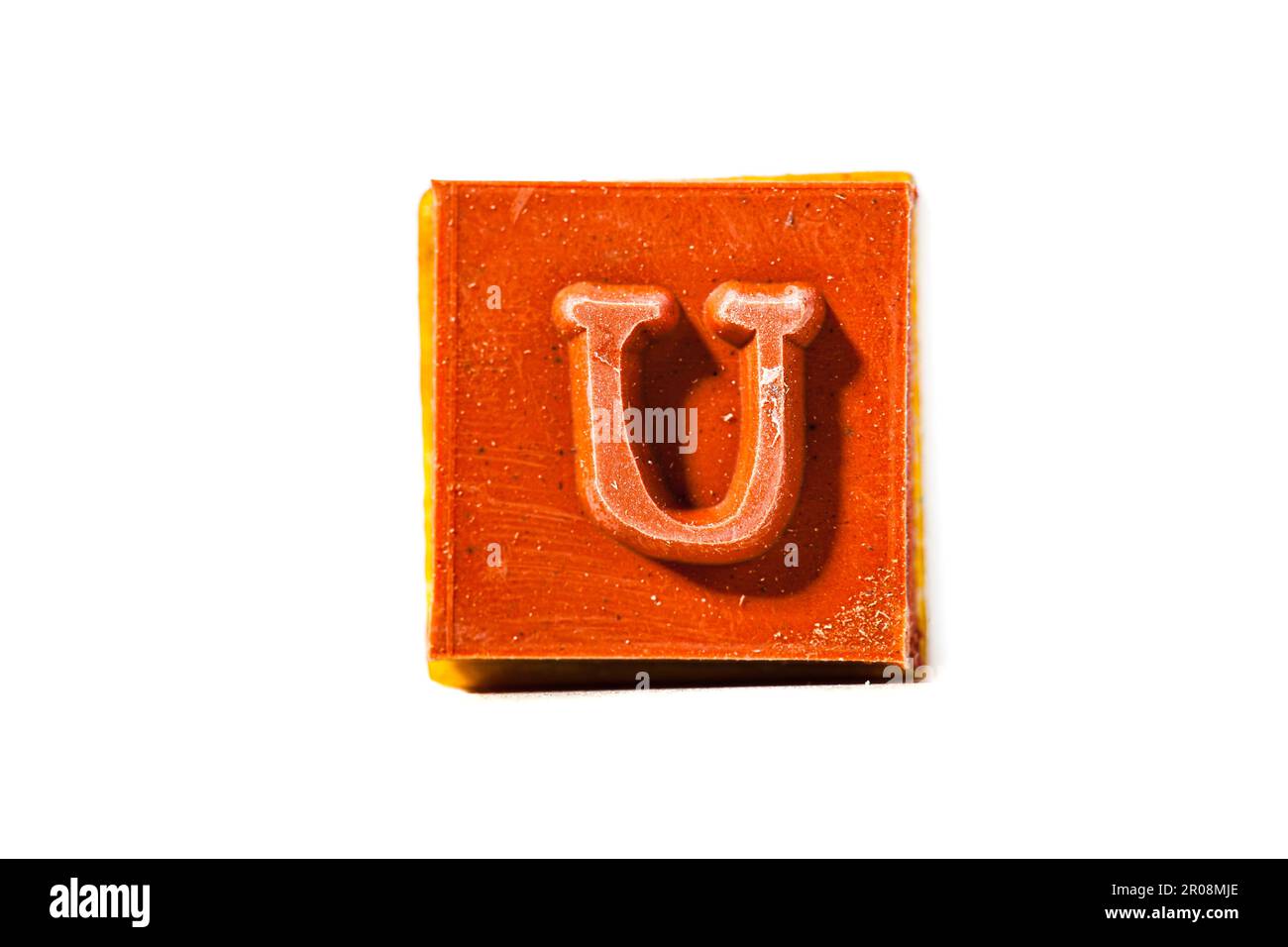 Letter U. Rubber stamp with wooden handle. Entire alphabet available ...