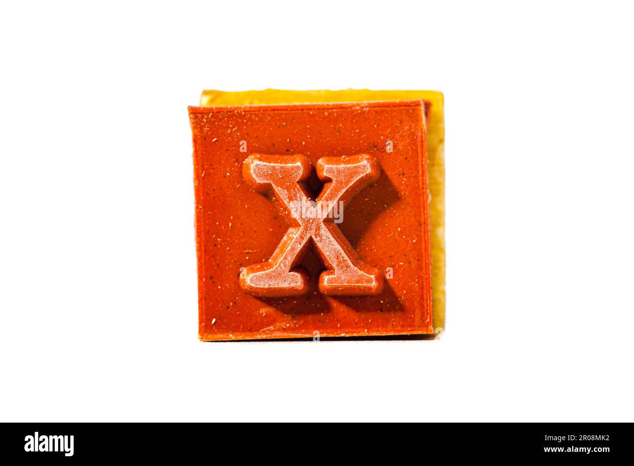 Letter X. Rubber stamp with wooden handle. Entire alphabet available ...