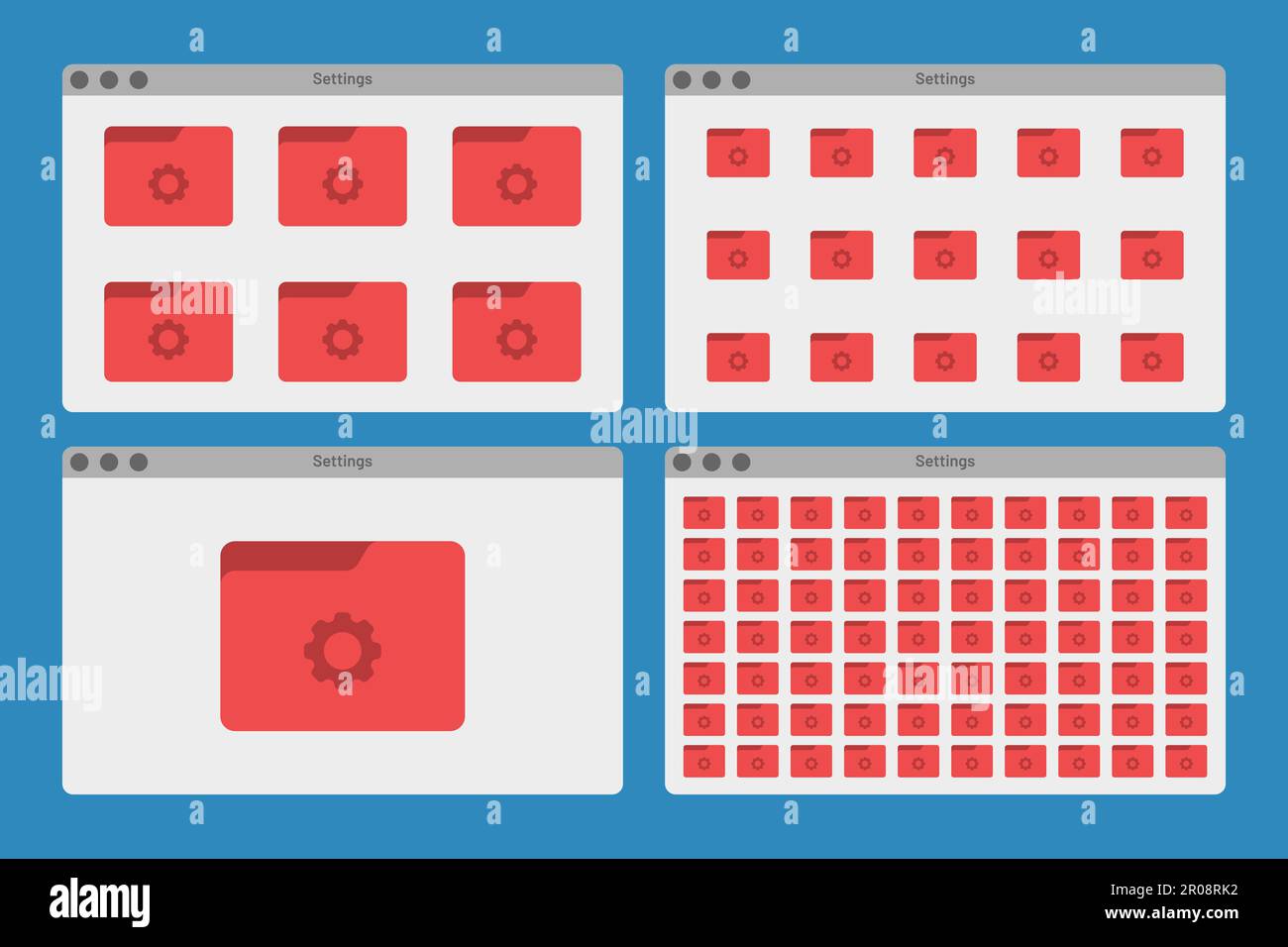 desktop interface window with folders isolated simple ui vector flat illustration Stock Vector ...