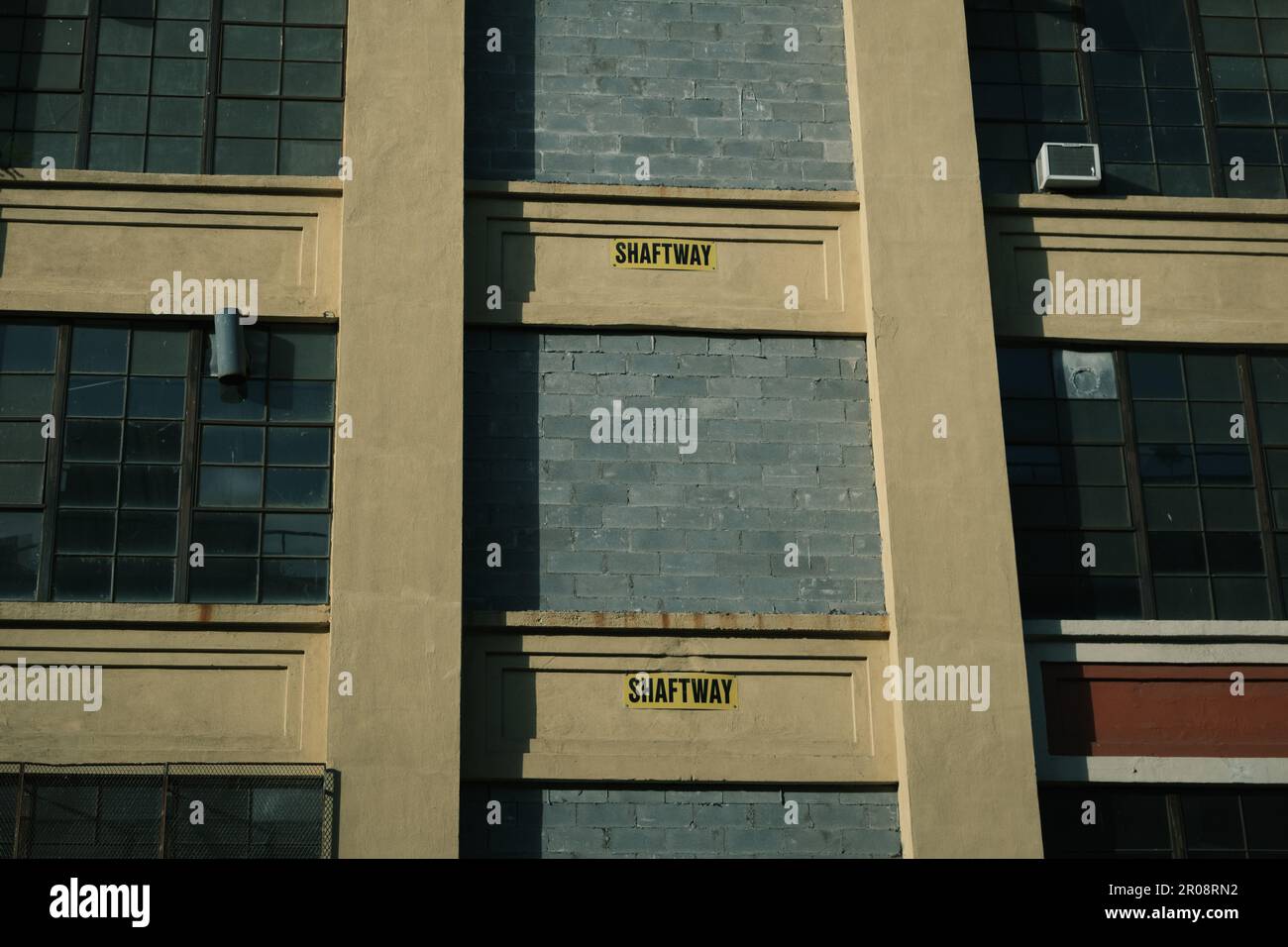 Shaftway signs on old building, Williamsburg, Brooklyn, New York Stock ...