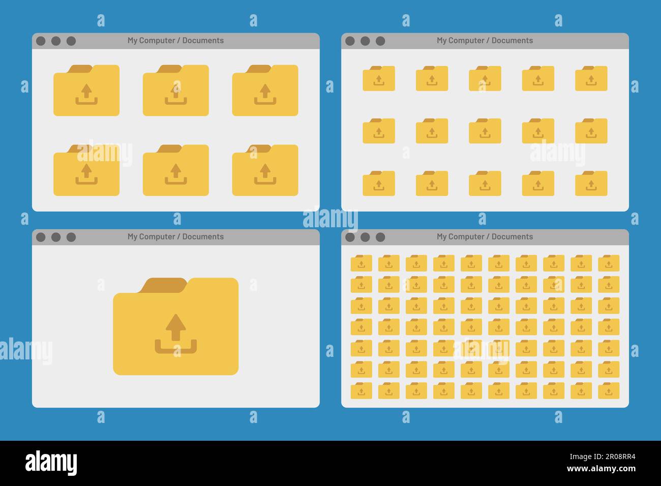 desktop interface window with folders isolated simple ui vector flat illustration Stock Vector ...