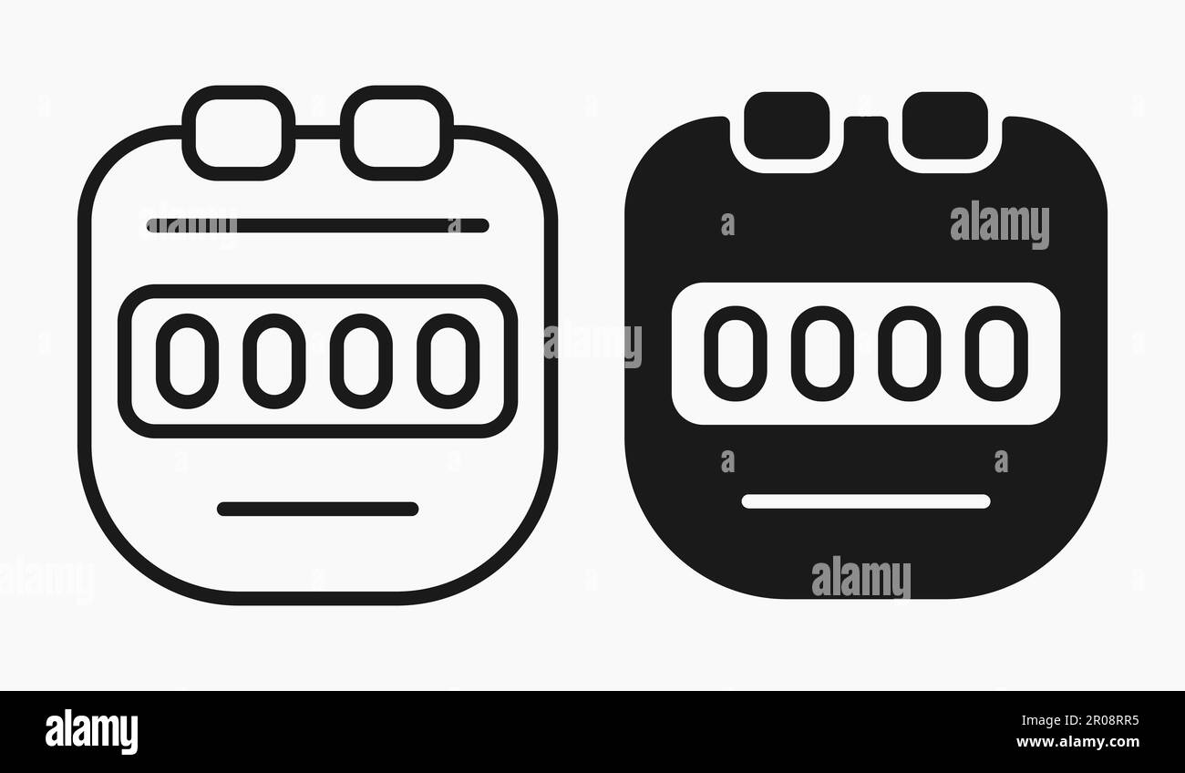 Electronic Stopwatch Timer Basic Line Shape Icon Vector Flat Illustration Stock Vector Image