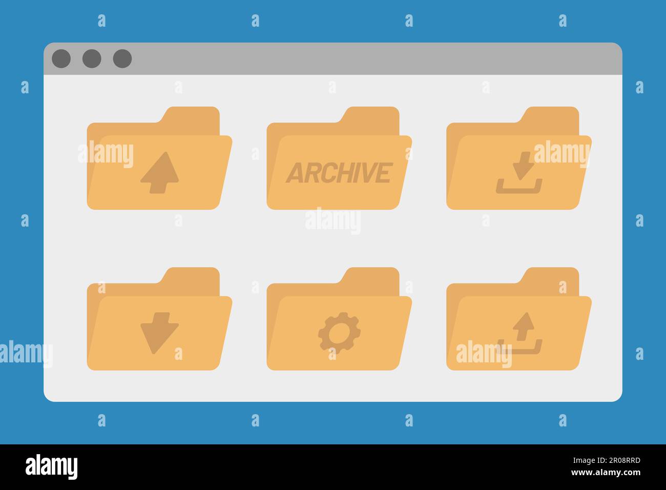 desktop interface window with folders isolated simple ui vector flat illustration Stock Vector ...