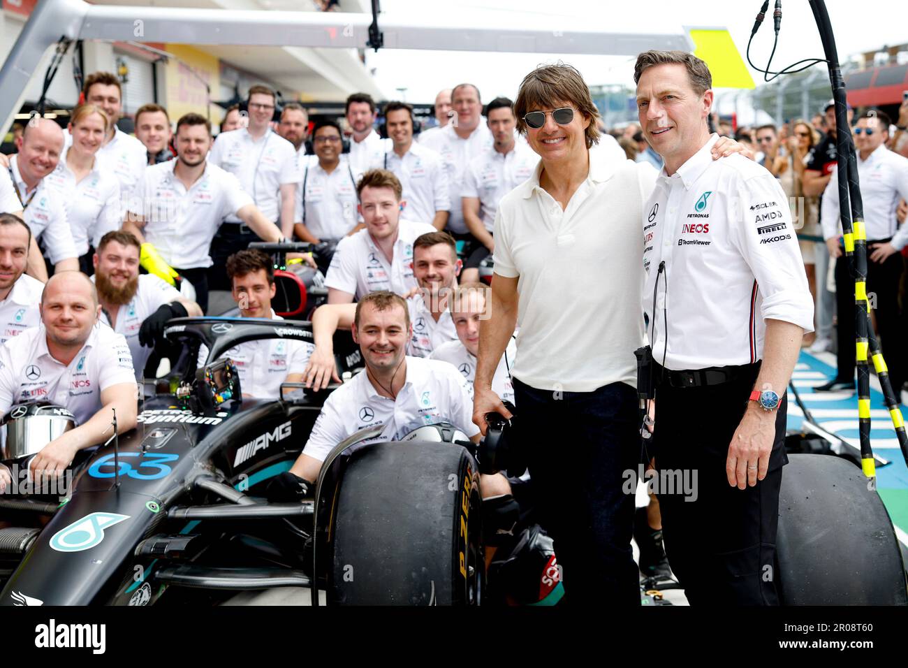 Miami, USA. 7th May, 2023. Tom Cruise (USA), Matt Deane (GBR, Mercedes ...