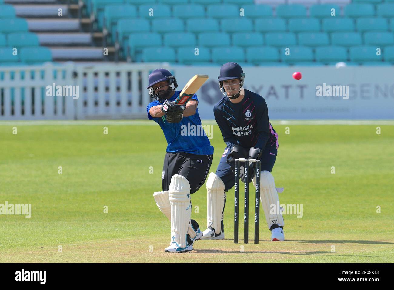 7 May, 2023, London, UK. Surrey’s Asif Abbasi batting as Surrey ...