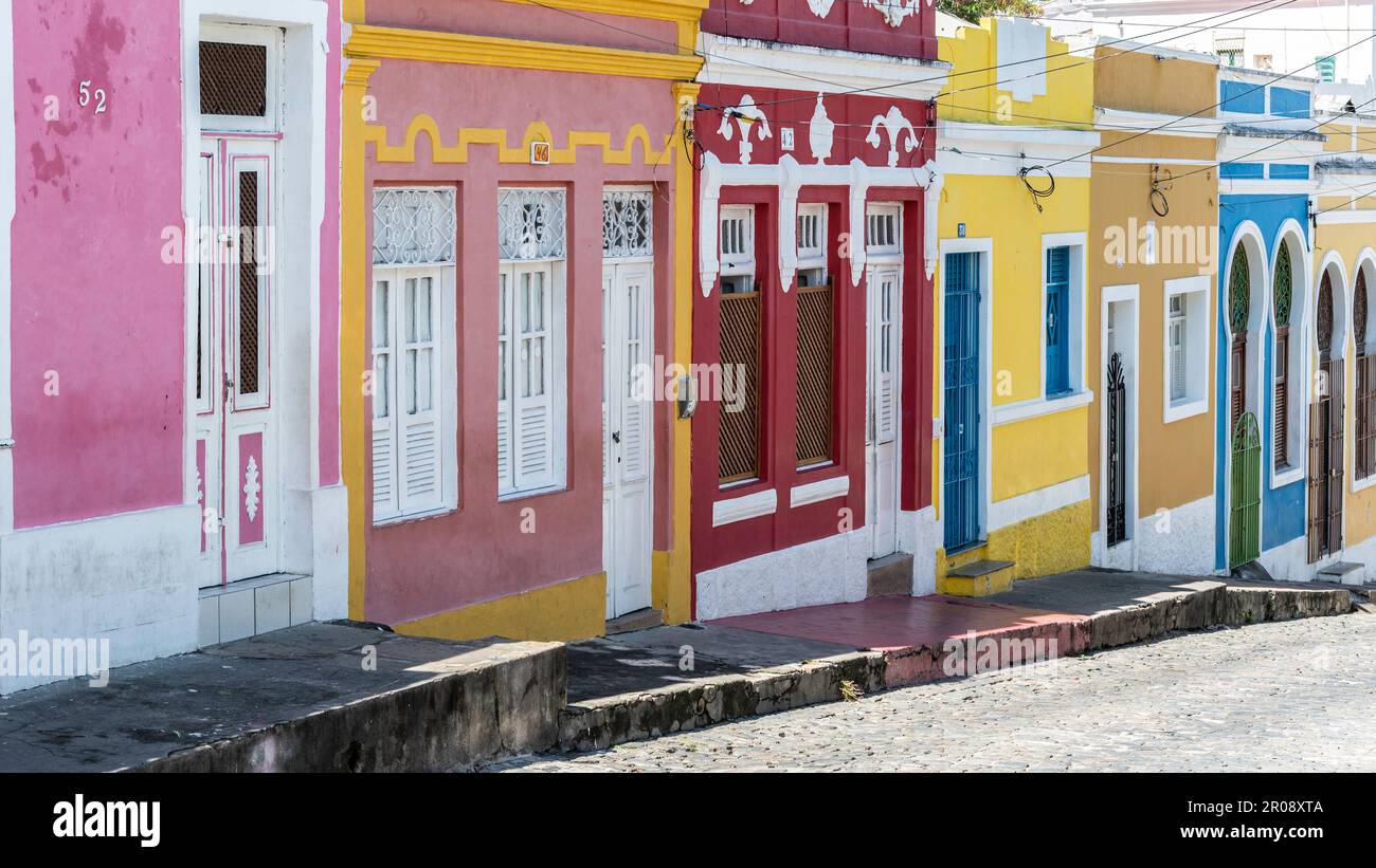 The colorful colonial building of Olinda in Pernambuco, Brazil on ...