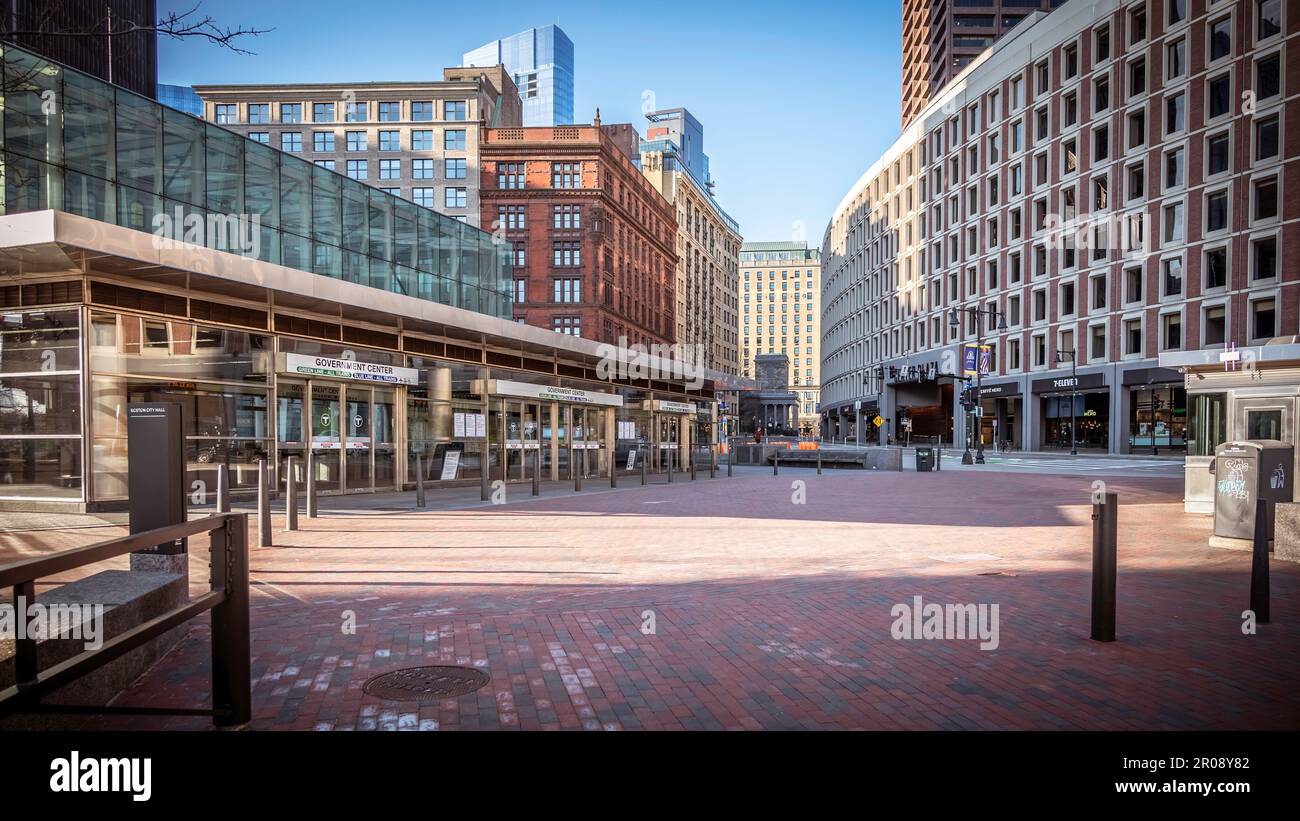 Boston in Massachusetts, USA at Government Center Stock Photo - Alamy
