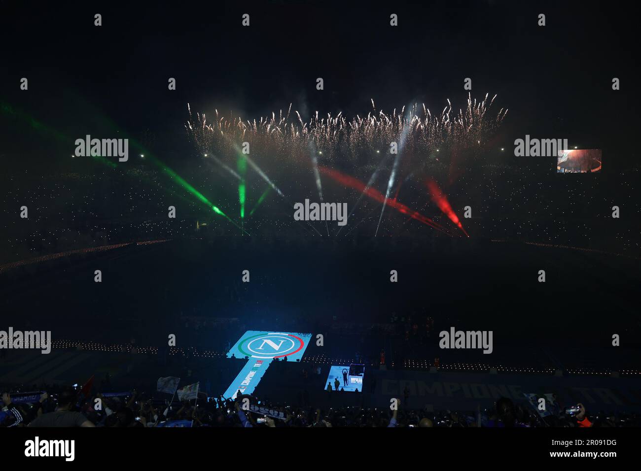 Naples, Italy. 07th May, 2023. Choreography with fireworks during the ...