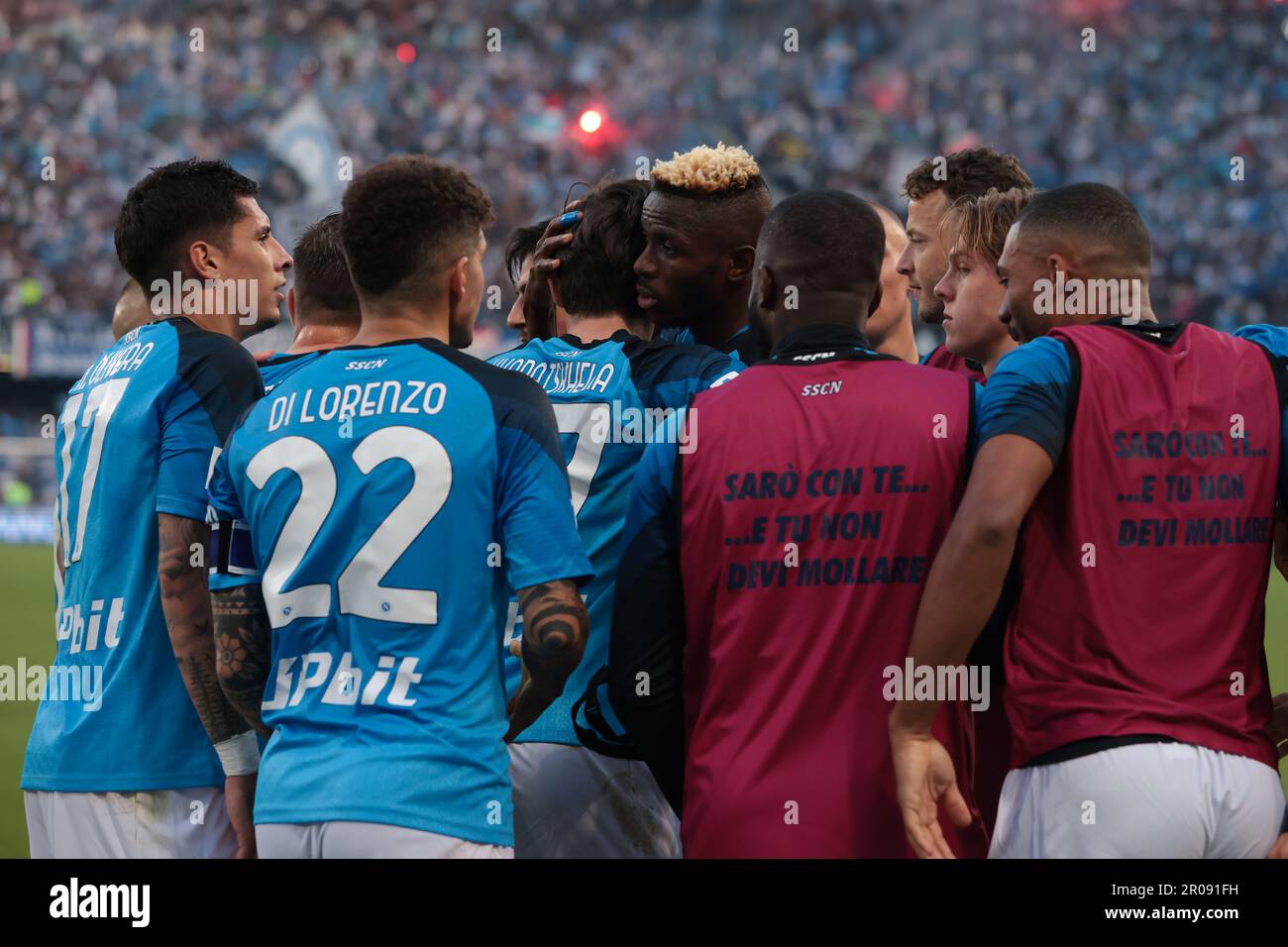 Naples, Italy, 7th May 2023. Victor Osimhen of SSC Napoli celebrates ...