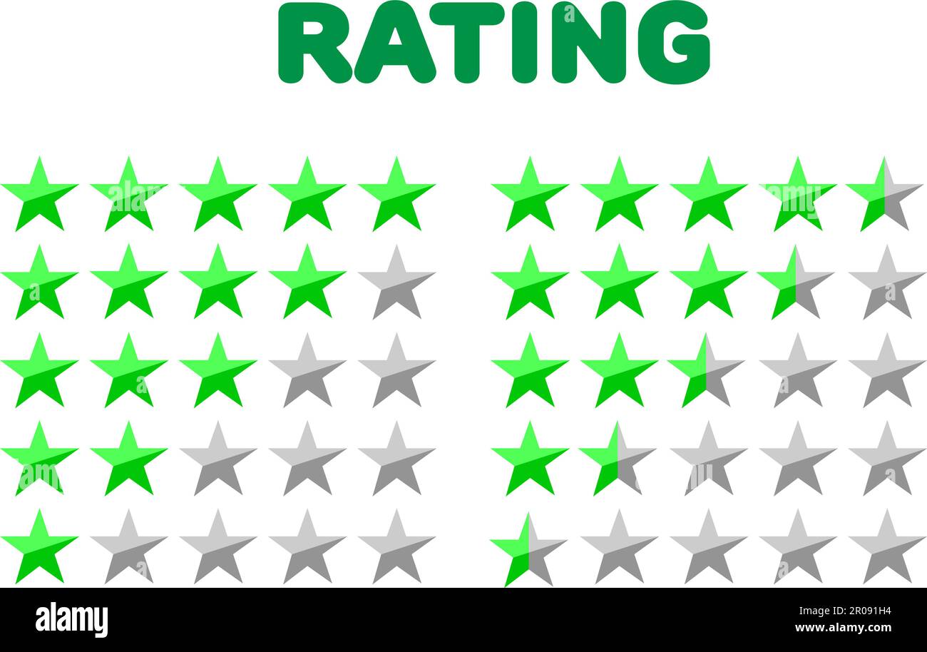 Green rating stars vector Stock Vector Image & Art - Alamy