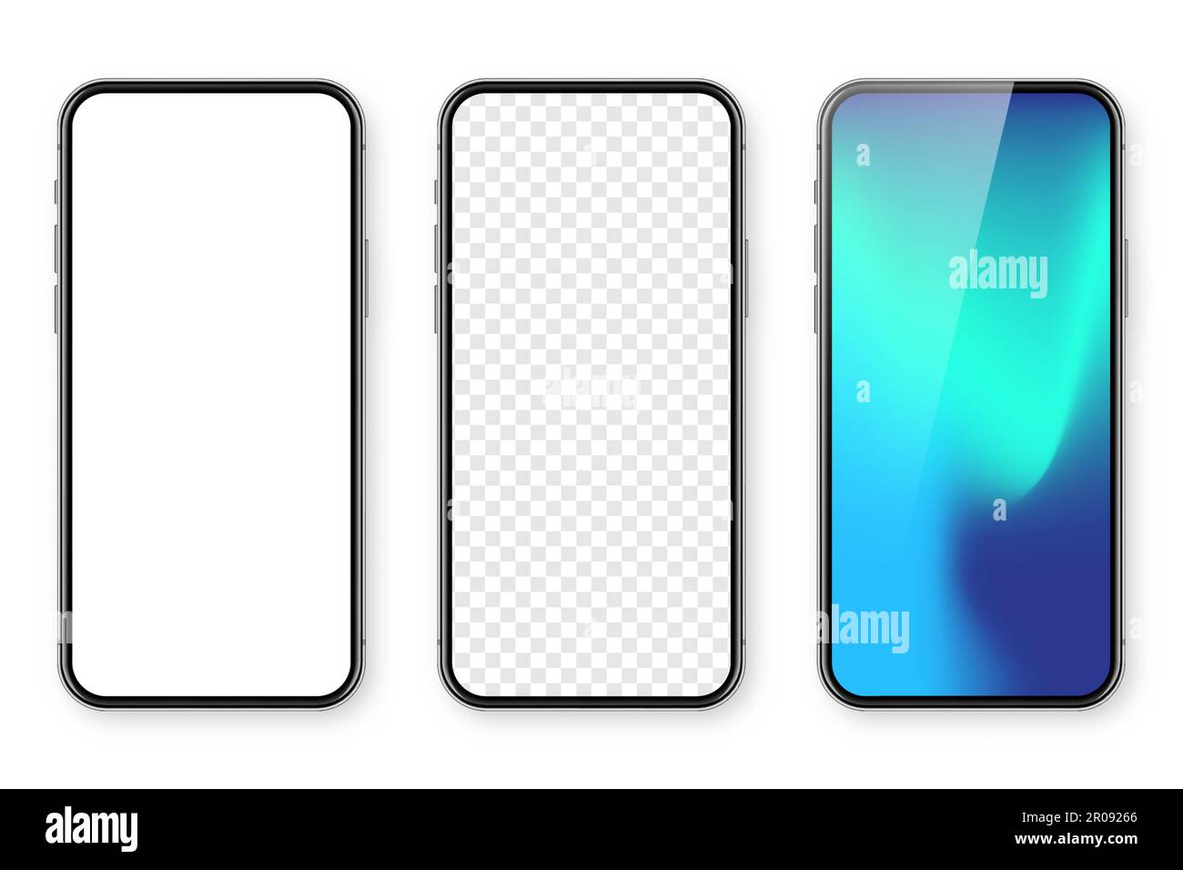 Smartphone with blank touch screen and abstract colorful background ...