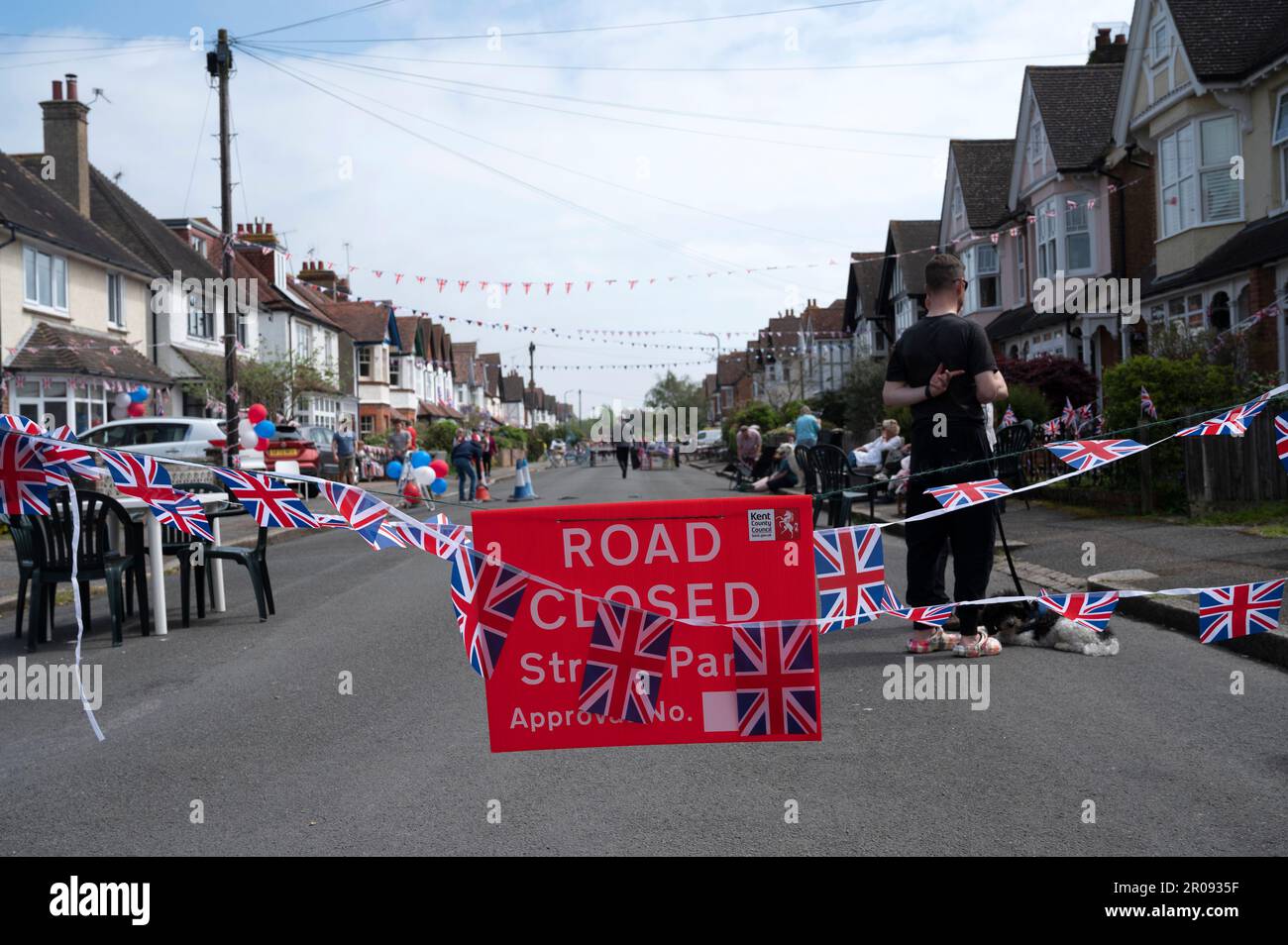 King Charles III street parties celebrate on residential road Stock ...