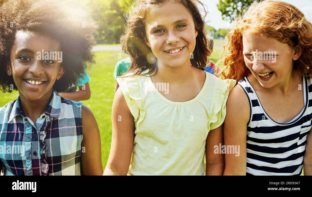 Best friends are never apart. Portrait of a group of diverse and happy ...