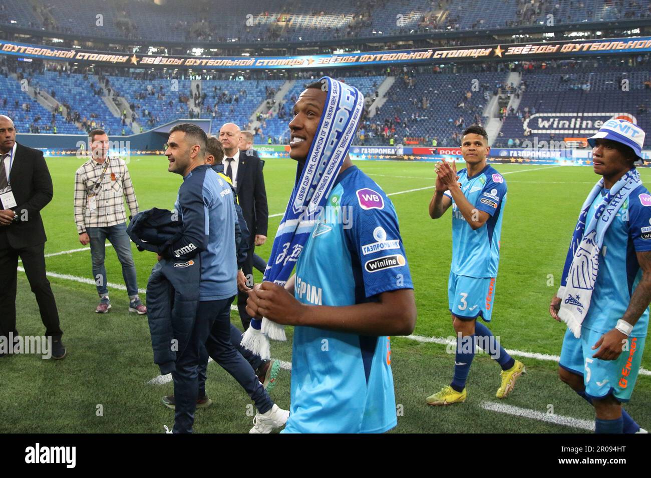 Saint Petersburg, Russia, 7 May 2023: Football. Russian Premier League 2022/2023. Zenit FC - FC ...