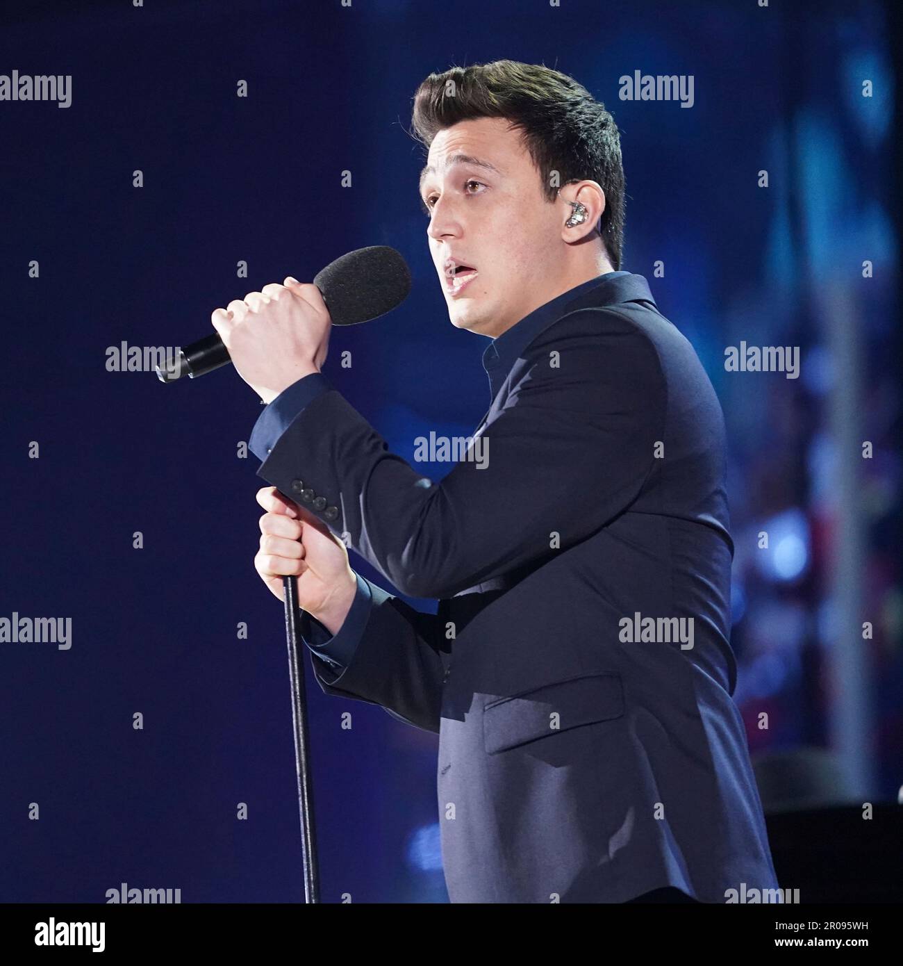 British singer Zak Abel performs during a concert at Windsor Castle in ...