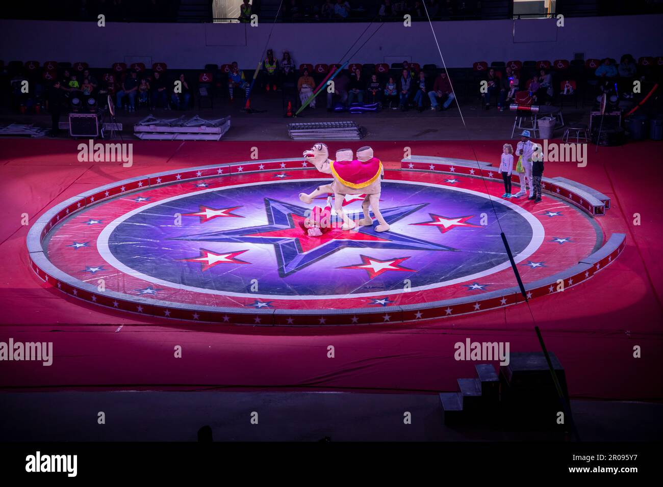 Falcon Heights, Minnesota. Clowns performing their act at the circus ...