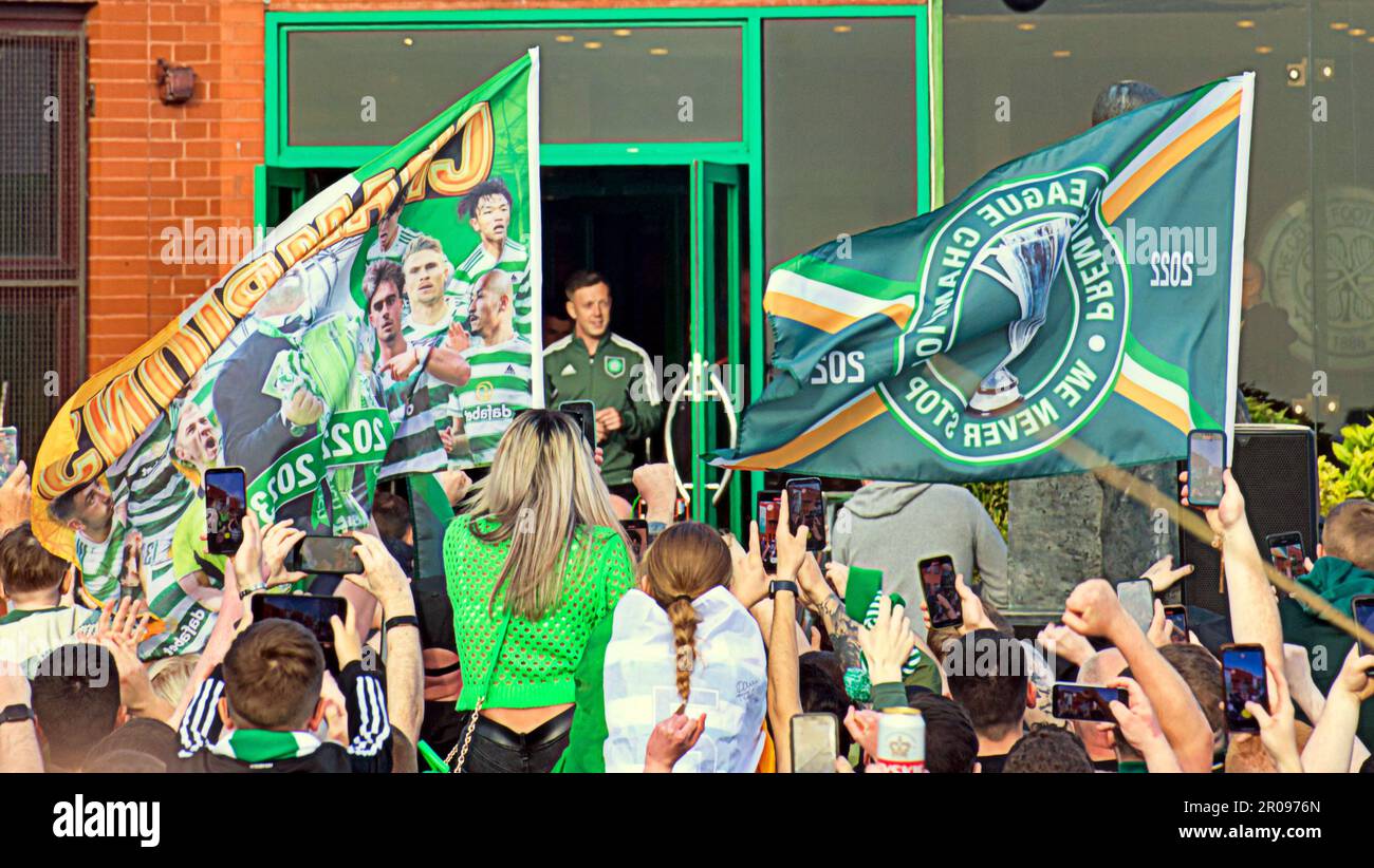 Glasgow, Scotland, UK 7th May, 2023. Celtic captain callum mcgregor ...