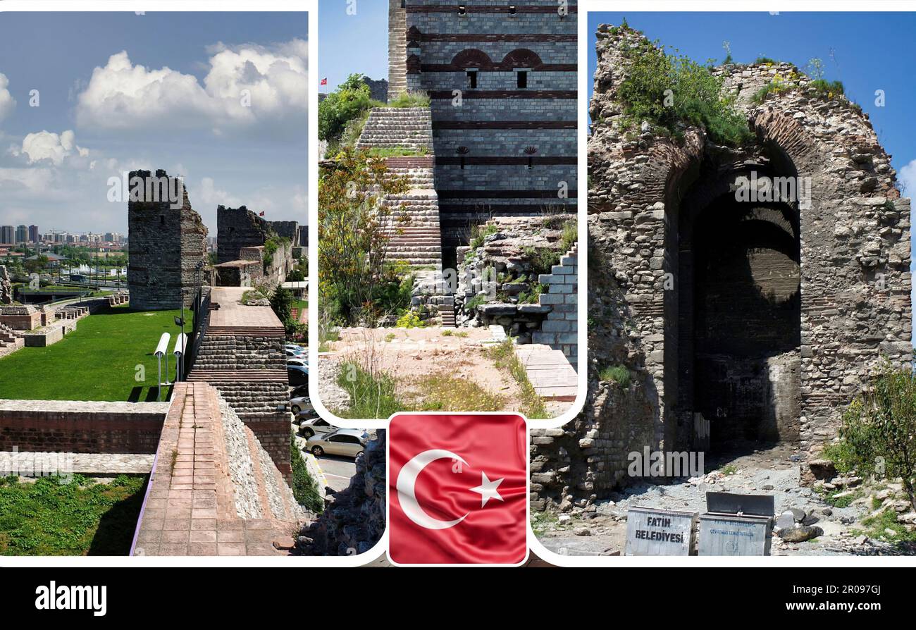 Ancient Constantinople's Walls in Istanbul Stock Photo - Alamy