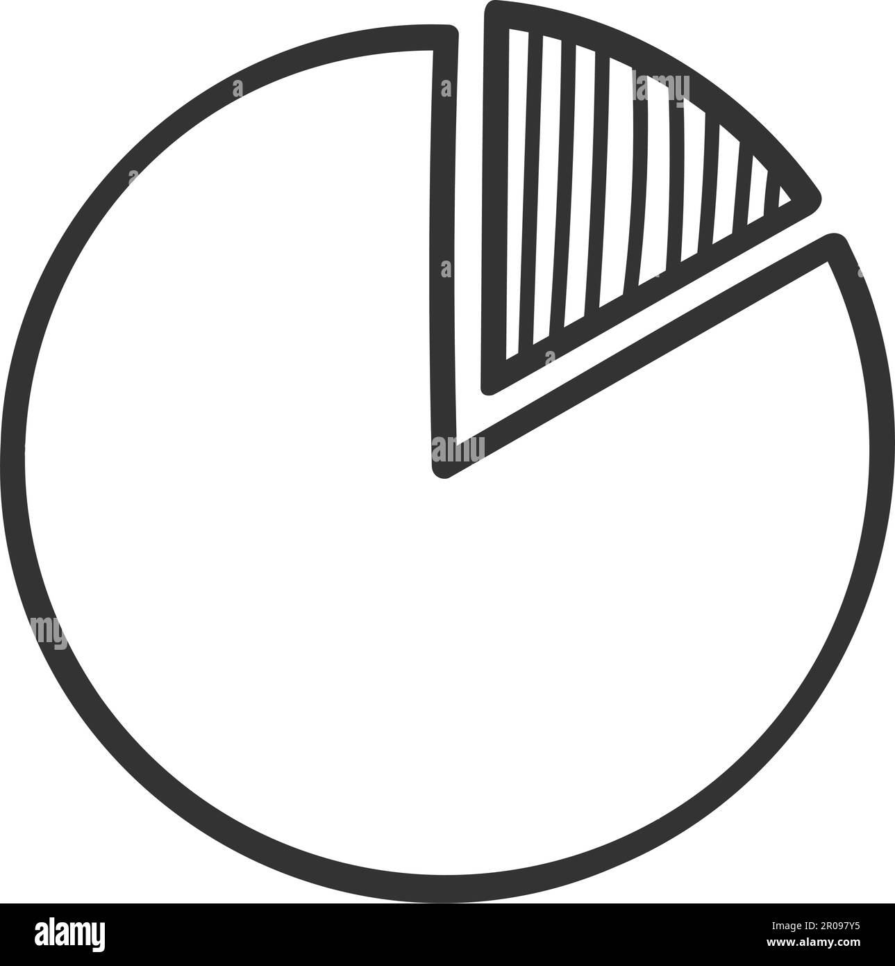 Donut chart in doodle style. Hand drawn circle graph with one separated ...