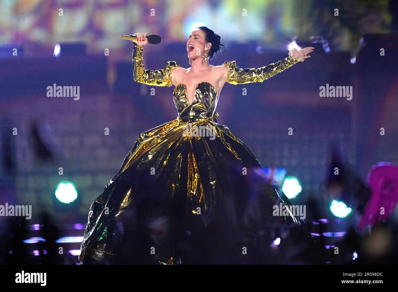 Katy Perry performing at the Coronation Concert held in the grounds of ...