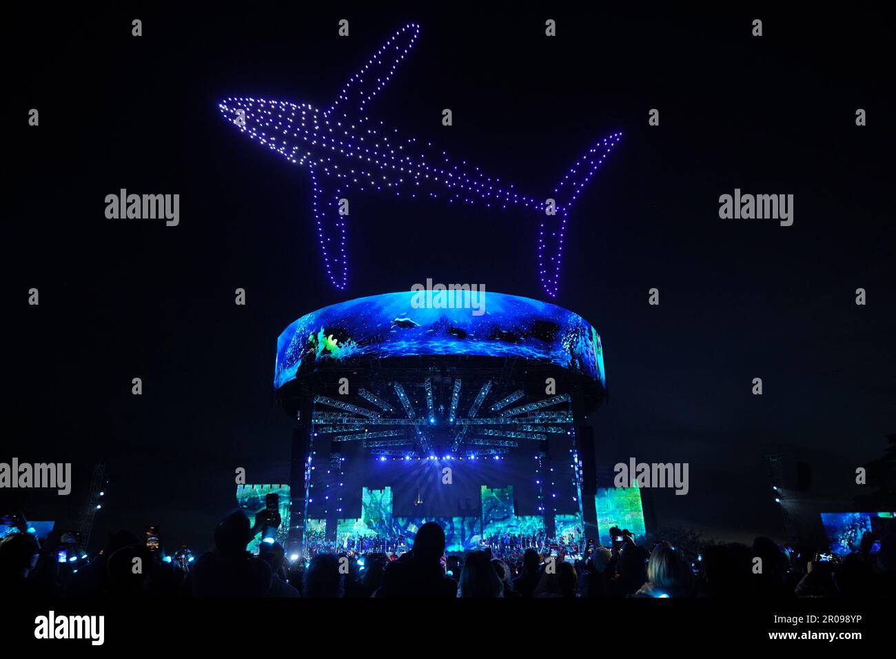 A drone display at the Coronation Concert held in the grounds of ...