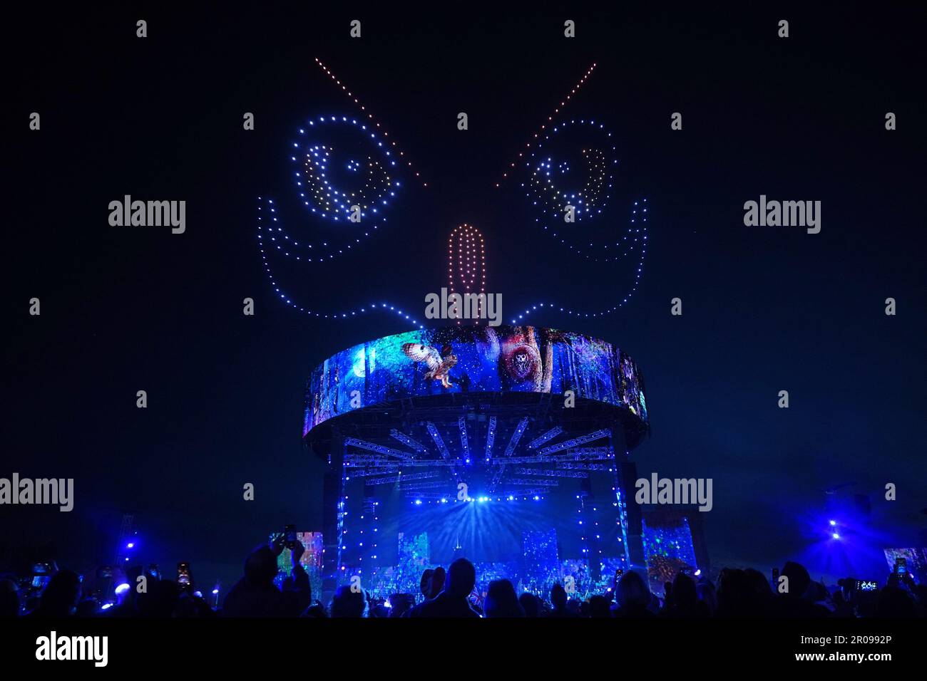 A drone display at the Coronation Concert held in the grounds of ...