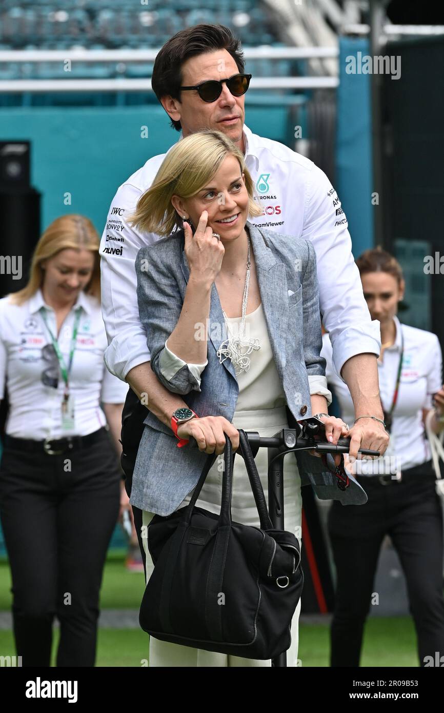 Miami, USA. 07th May, 2023. MIAMI, Florida, USA 07. May 2023; Susie WOLFF and Toto WOLFF ...